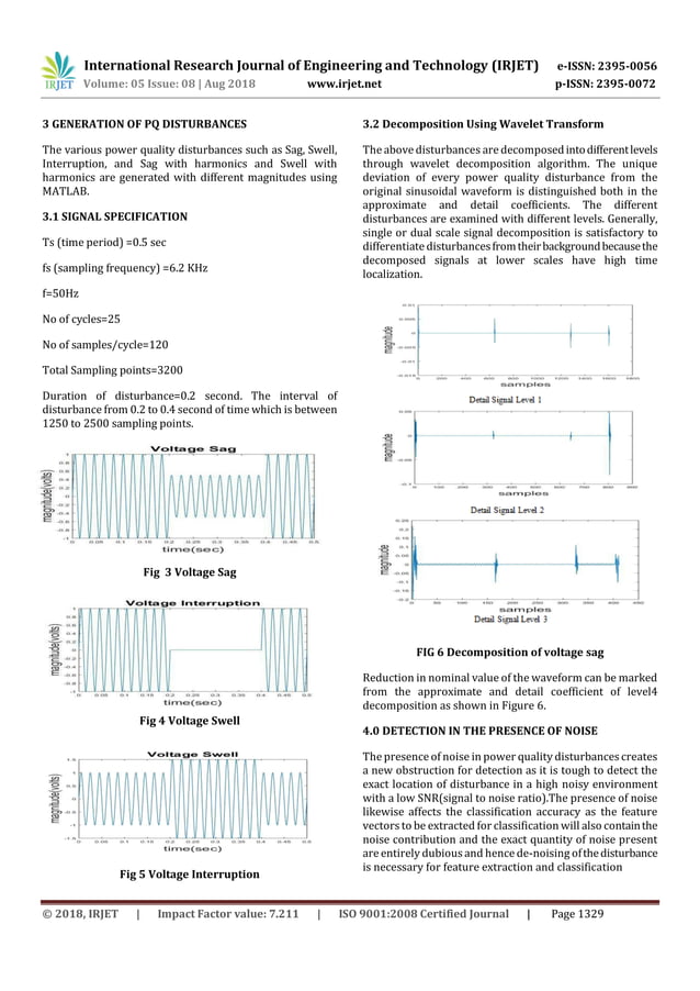 IRJET- Disturbance and Detection in Power Quality with Classification | PDF