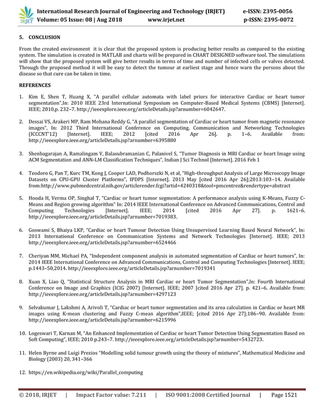 IRJET- A Review : An Efficient Approach to Detect and Analyse Heart Tumor using Parallel Data ...