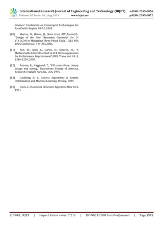 IRJET- Design and Analysis of Fuzzy and GA-PID Controllers for Optimized Performance of STATCOM ...