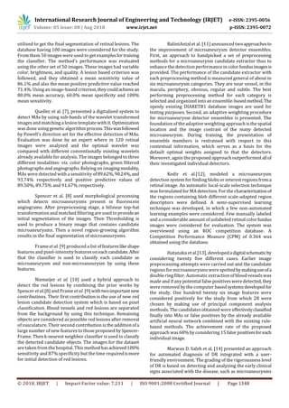 IRJET- Detection of Microaneurysm in Diabetic Retinopathy: A Review | PDF