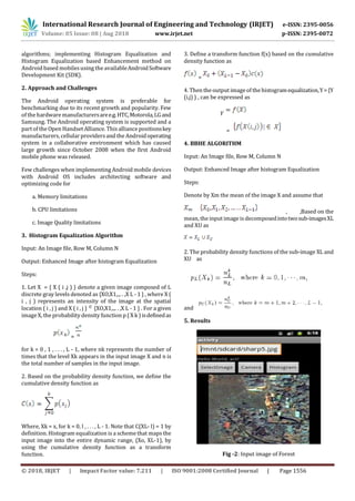 IRJET- Real Time Implementation of Bi-Histogram Equalization Method on Android Platform | PDF