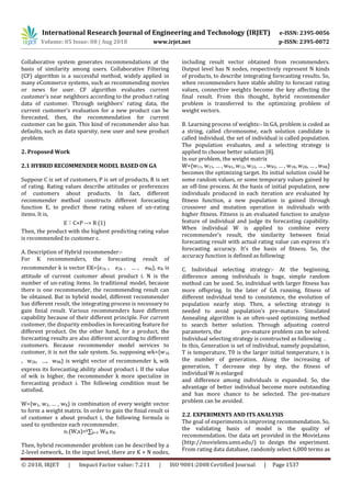 IRJET- Web based Hybrid Book Recommender System using Genetic Algorithm | PDF