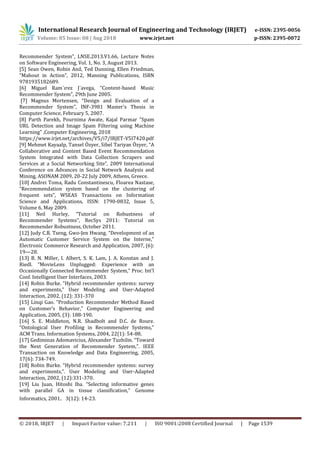 IRJET- Web based Hybrid Book Recommender System using Genetic Algorithm | PDF