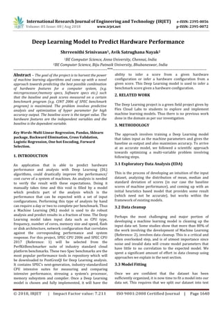 IRJET- Deep Learning Model to Predict Hardware Performance | PDF