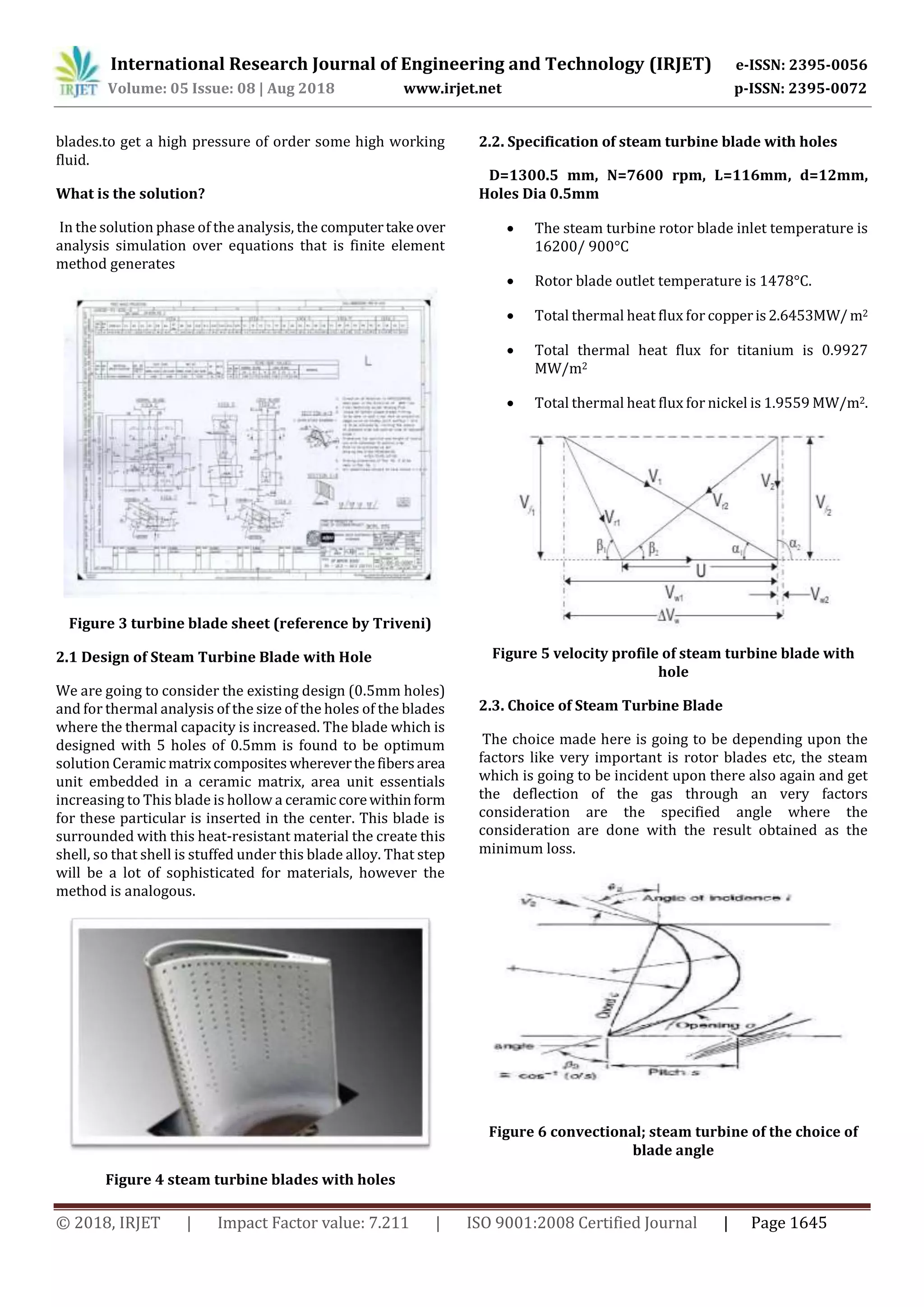 IRJET- Design and Thermal Analysis of Steam Turbine Blade | PDF