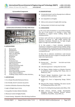 IRJET- Design, Fabrication and Analysis of Exoskeleton on Aluminium ...