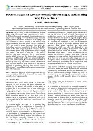 IRJET- Power Management System for Electric Vehicle Charging Stations using Fuzzy Logic ...