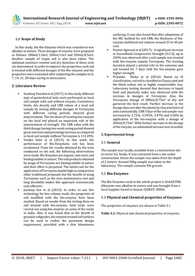 IRJET- Stabilization of Soil using Alkaline Bio-Enzyme (Alkazyme) | PDF