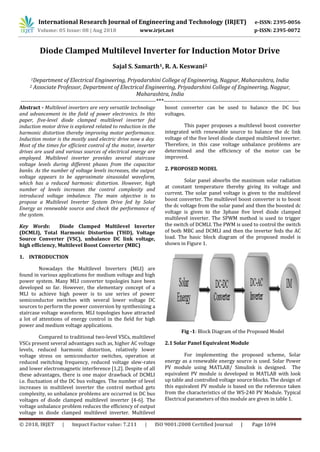 IRJET- Diode Clamped Multilevel Inverter for Induction Motor Drive | PDF