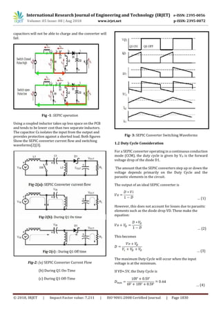 IRJET- Design and Analysis of Single Ended Primary Inductance Converter ...