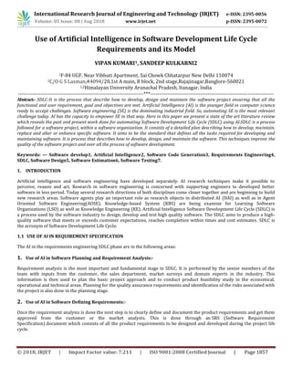IRJET- Use of Artificial Intelligence in Software Development Life Cycle Requirements and its ...