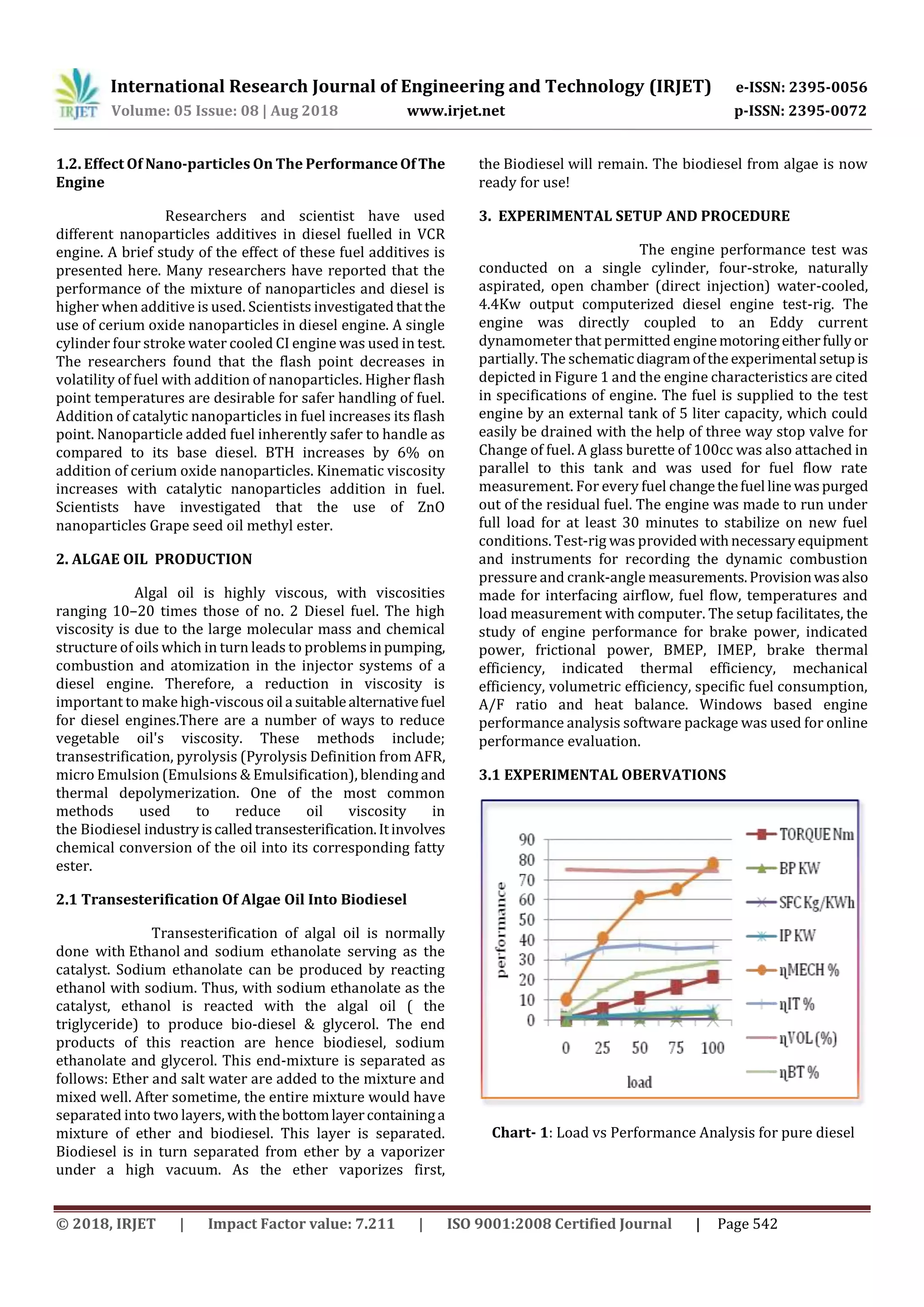 IRJET- Experimental Investigation on Performance and Emissions Characteristics of Diesel Engine ...