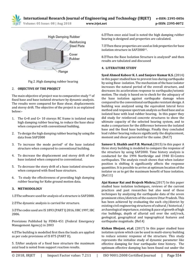IRJET- Design of High Damping Rubber Isolator for RC Multistoried Structures and its Comparative ...