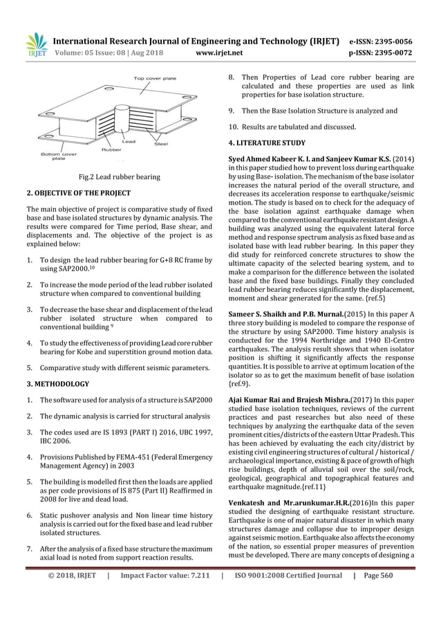IRJET- Dynamic Analysis and Design of G+ 8 Storey RC Structure by Providing Lead Rubber Bearing ...