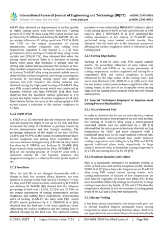 IRJET- Machinability of Titanium Grade-5 Alloy (Ti-6Al-4V) During Turning Processes: A Review | PDF