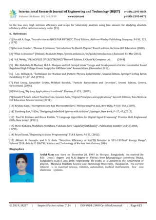 IRJET- Design and Development of Arduino based Radiation Survey Meter with Two Scintillation ...