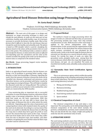 IRJET- Agricultural Seed Disease Detection using Image Processing Technique | PDF