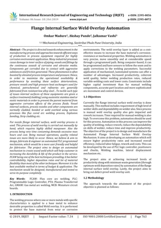 IRJET- Flange Internal Surface Weld Overlay Automation | PDF | Beadwork ...