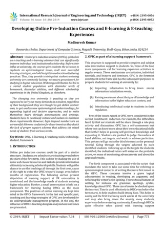 IRJET- Developing Online Pre-Induction Courses and E-Learning & E ...