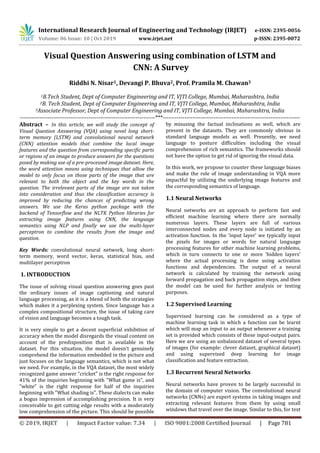 IRJET- Visual Question Answering using Combination of LSTM and CNN: A Survey | PDF | Artificial ...
