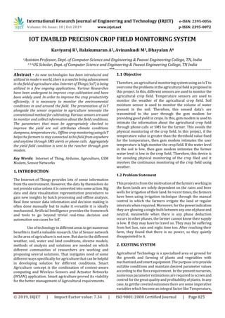 IRJET- IoT Enabled Precision Crop Field Monitoring System | PDF