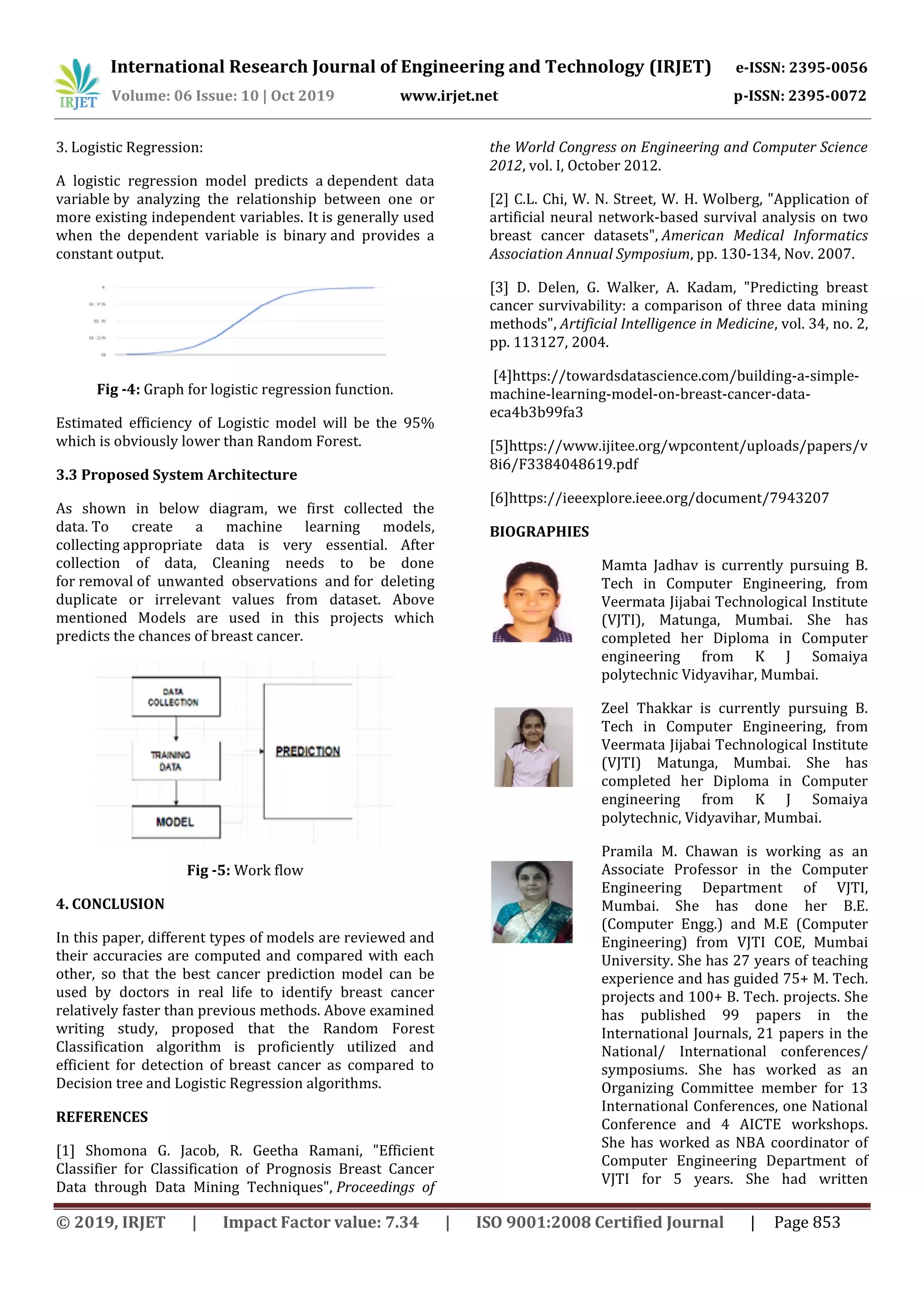 IRJET- Breast Cancer Prediction using Supervised Machine Learning Algorithms | PDF