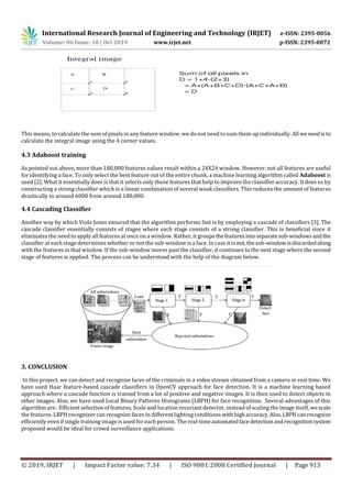 IRJET- Automated Criminal Identification System using Face Detection and Recognition | PDF