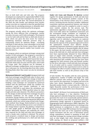 IRJET- Design the Shell and Tube Heat Exchanger with the Help of Programming using Matlab ...