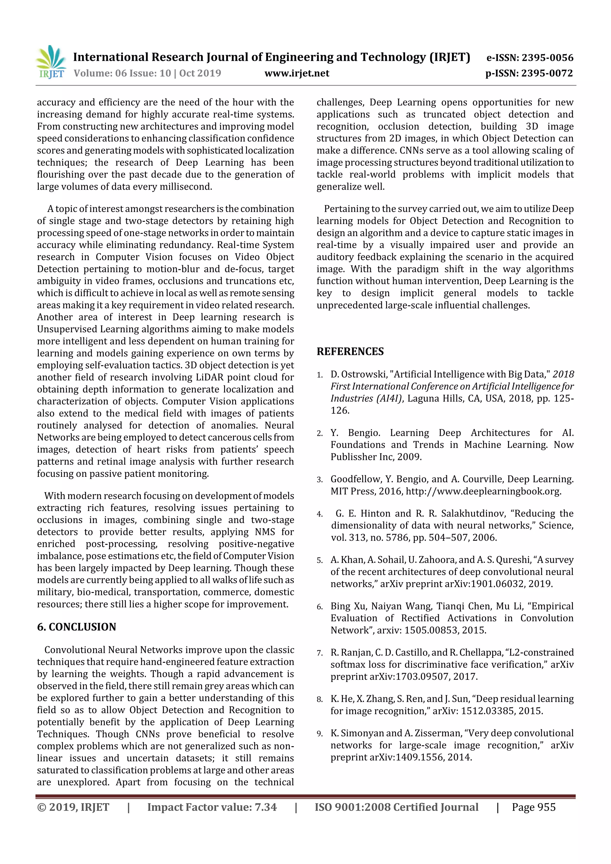 IRJET- Deep Learning Techniques for Object Detection | PDF