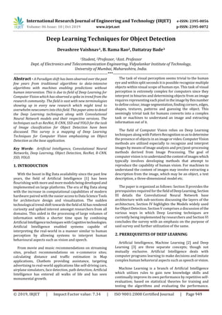 IRJET- Deep Learning Techniques for Object Detection | PDF