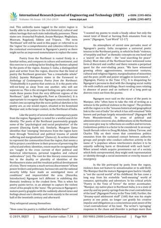 IRJET- Thematic Concept in Select Poems of Robin Singh Ngangom | PDF