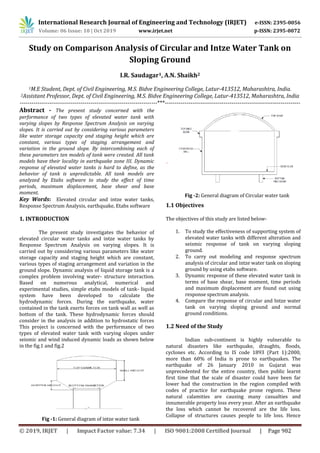IRJET- Study on Comparison Analysis of Circular and Intze Water Tank on Sloping Ground | PDF