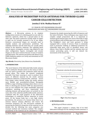 IRJET- Analysis of Microstrip Patch Antennas for Thyroid Gland Cancer Cells Detection | PDF