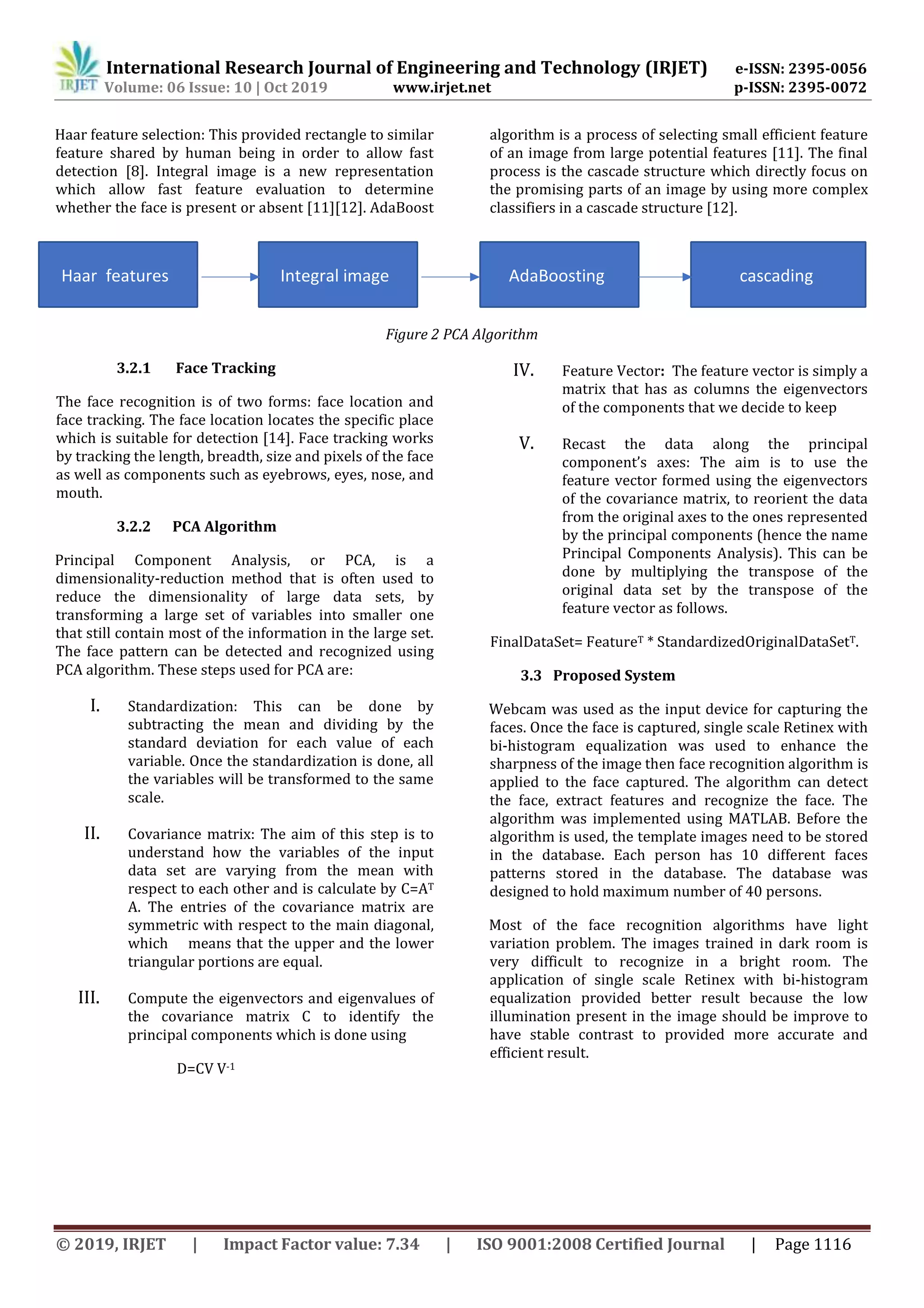 Irjet Design Of An Automated Attendance System Using Face Recognition Algorithm Pdf 
