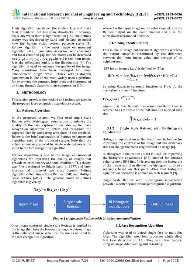 IRJET- Design of an Automated Attendance System using Face Recognition Algorithm | PDF