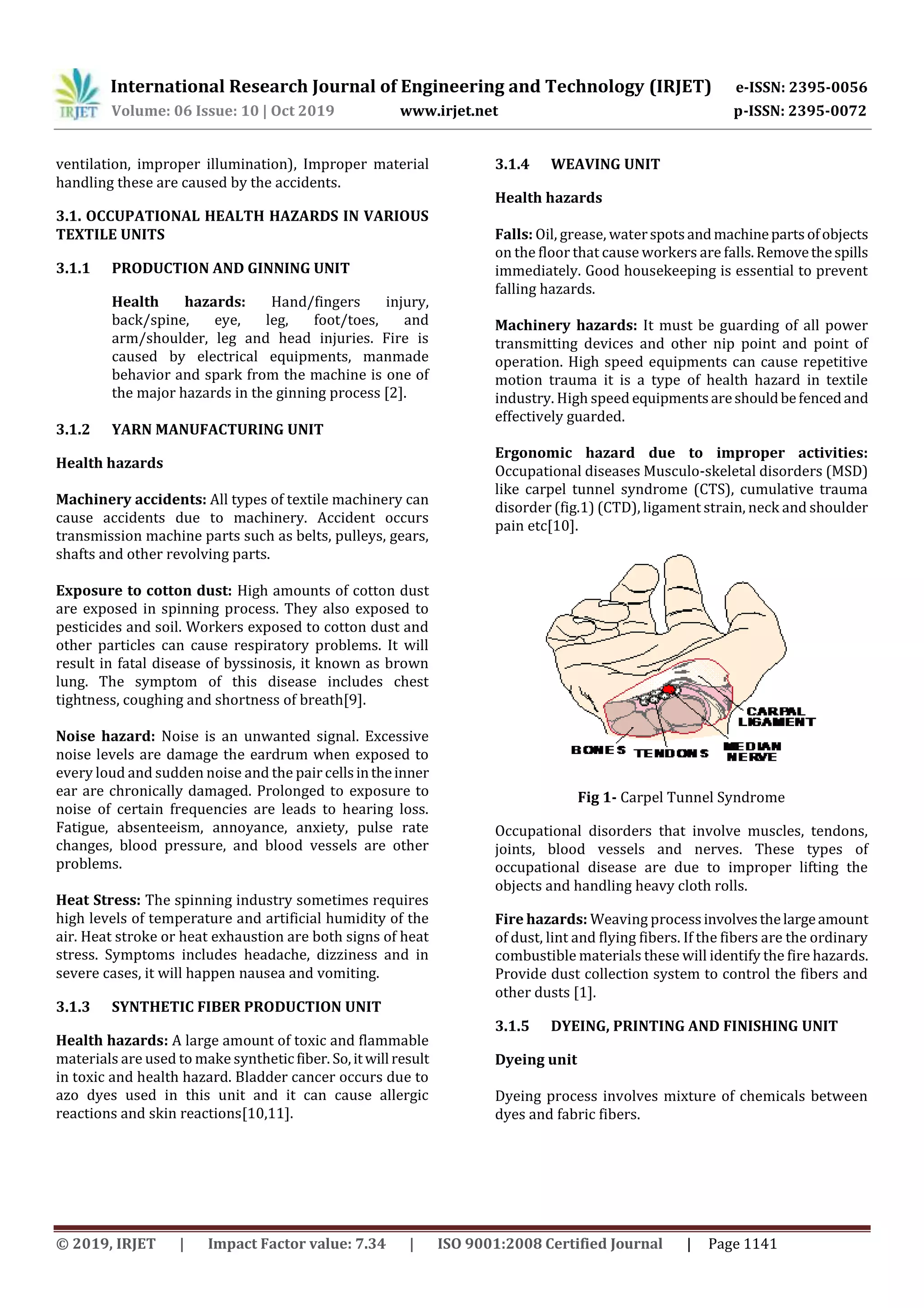 IRJET- Occupational Health and Safety in Textile Industries | PDF