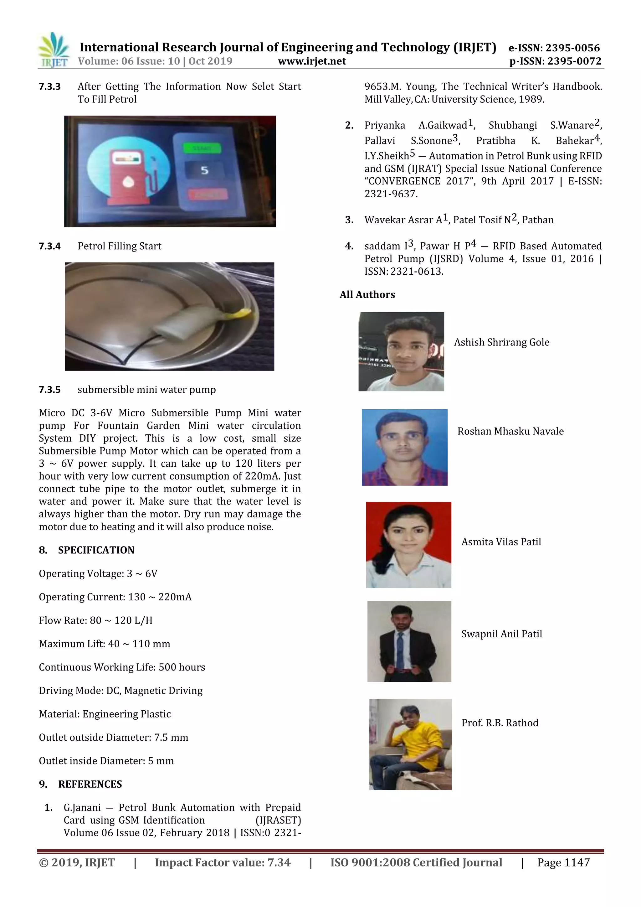 IRJET- Smart Automatized IoT based E-Petrol Pump | PDF