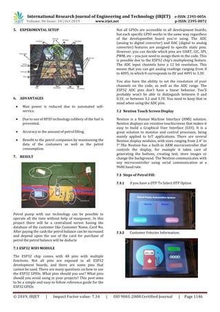 IRJET- Smart Automatized IoT based E-Petrol Pump | PDF