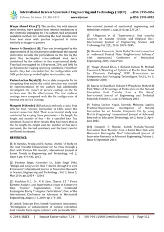IRJET- Review on Numerical Analysis of Rectangular Fin Profile using Different Fin Materials | PDF