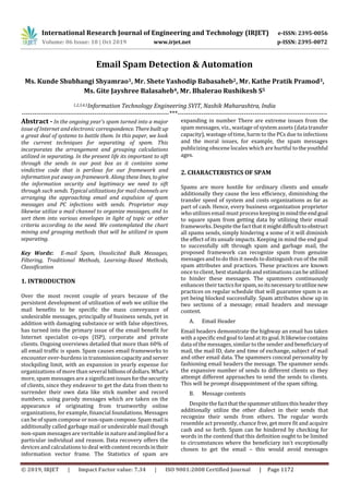 IRJET- Email Spam Detection & Automation | PDF