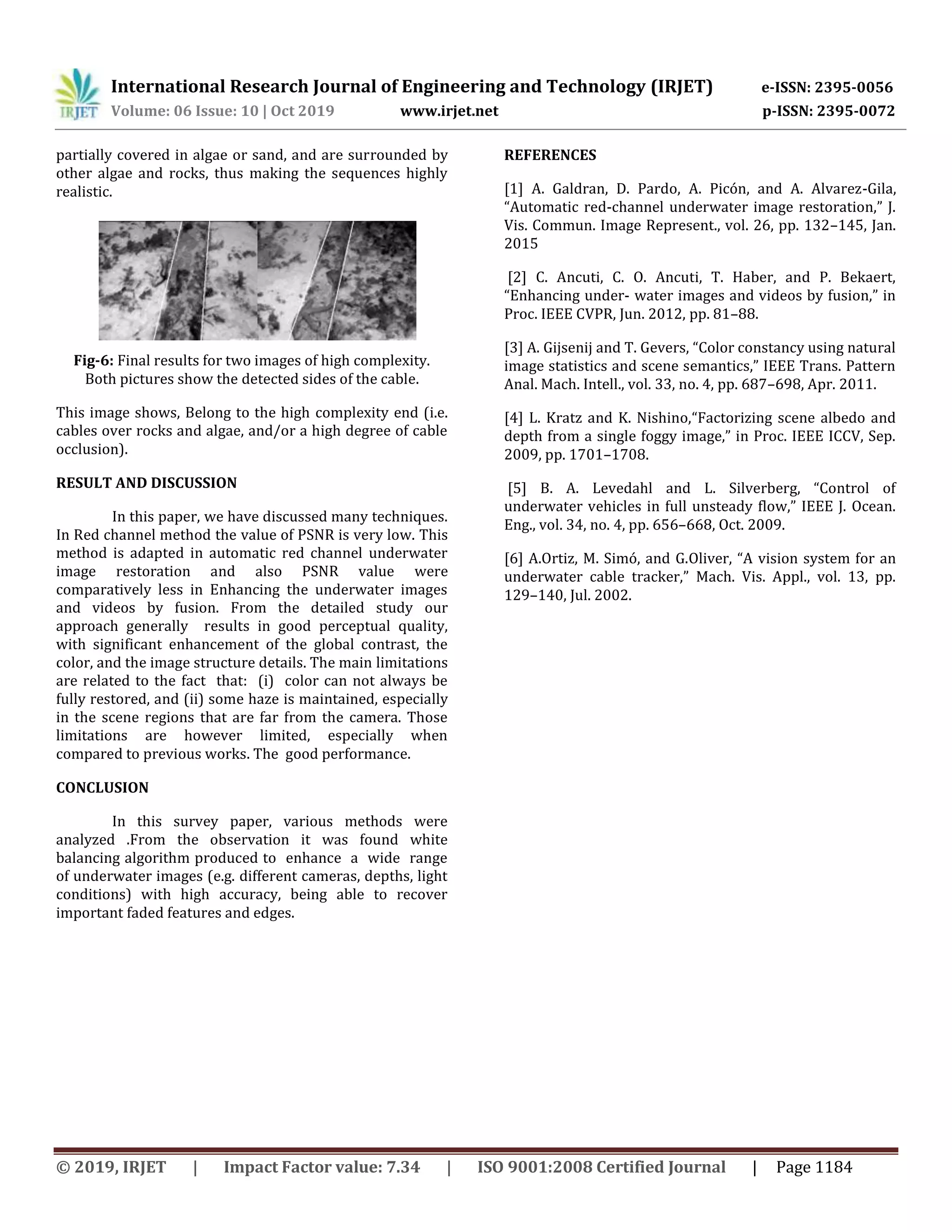 IRJET- Analysis of Underwater Image Visibility using White Balance Algorithm | PDF | Photo ...