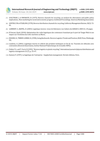 IRJET- Reverse Logistics in Morocco: The Case of Hospitals | PDF