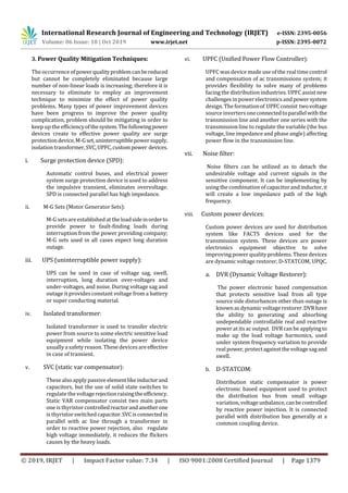IRJET- Study on Power Quality Problem and its Mitigation Techniques in ...