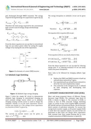 IRJET- Implementation of Low Power 32-Bit Carry-Look Ahead Adder using Adiabatic Logic | PDF
