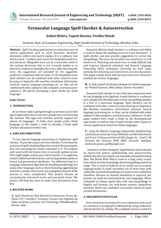 IRJET- Vernacular Language Spell Checker & Autocorrection | PDF