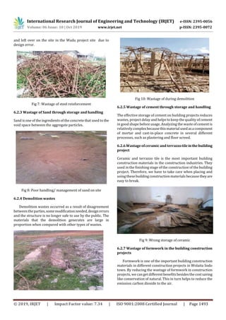 IRJET- Assessing the Major Factors for Construction Material Wastage ...