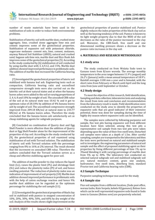 IRJET- Improving the Geotechnical Property of Expansive Soil through Marble Dust and Lime for ...