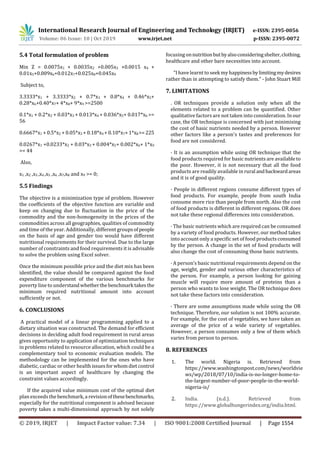 IRJET- Analysis of Suitability of Poverty Line Measures using Nutritional Requirements | PDF