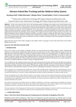 IRJET- Advance School Bus Tracking and the Children Safety System | PDF