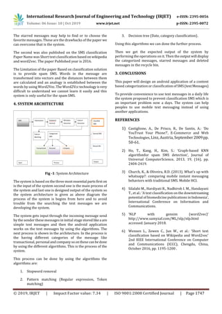 IRJET- Review on the Simple Text Messages Classification | PDF